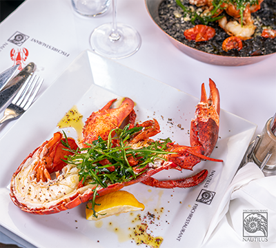 Gegrillter Hummer mit Trüffelcreme – Nautilus Fischrestaurant